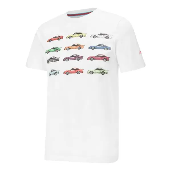 PUMA Pl Statement Tee Athleisure Casual Sports Small Car Pattern Short Sleeve - White