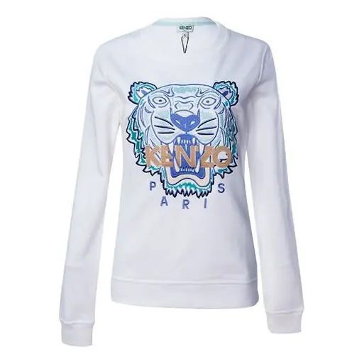 Kenzo Tiger Head Long Sleeve Sweatshirt - White