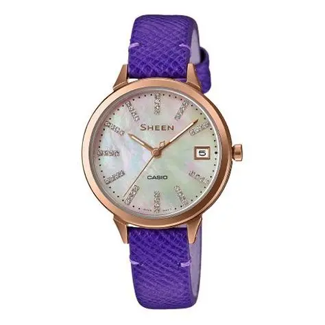Casio Sheen Analog Watch With Sapphire Crystal And Water Resistance - Purple