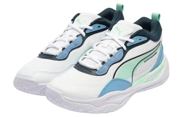 PUMA Playmaker Pro Basketball Sneakers - White/blue/green
