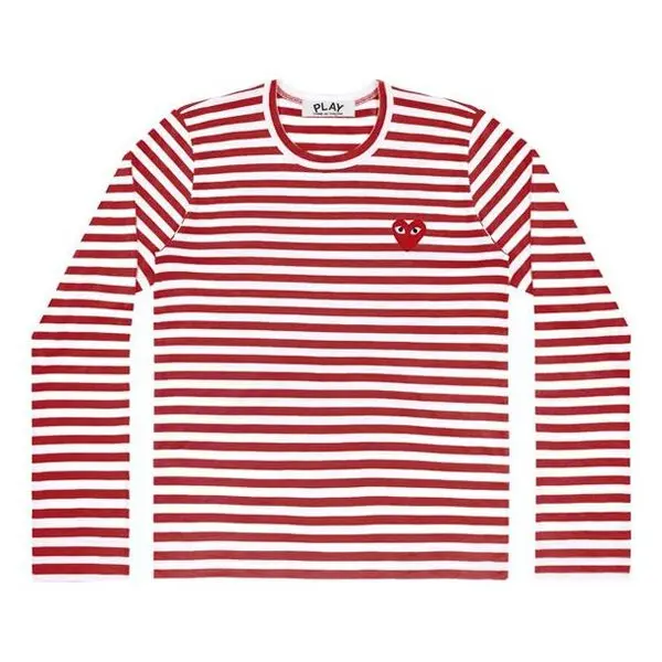 Play Comme Des Garcon Striped Long-sleeve T-shirt - Redwhite