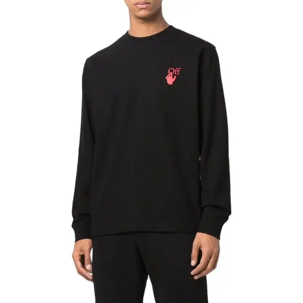 Off-White Long Sleeve Pullover With Logo Detail