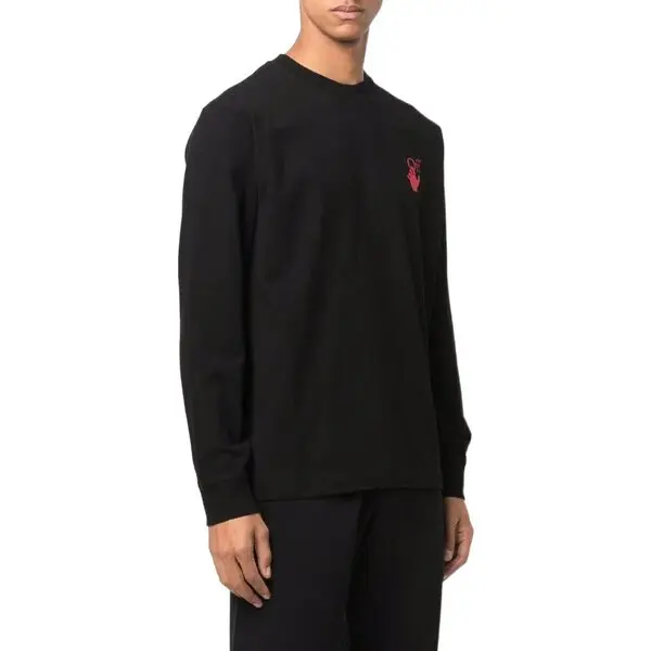 Off-White Long Sleeve Pullover With Logo Detail