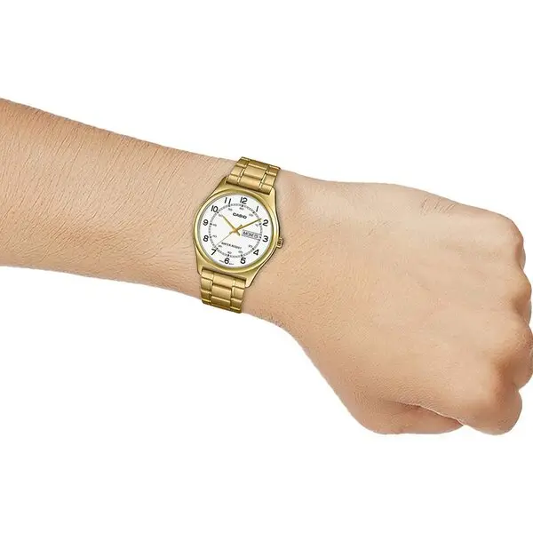 Casio Stainless Steel Strap Waterproof Analog Watch - White