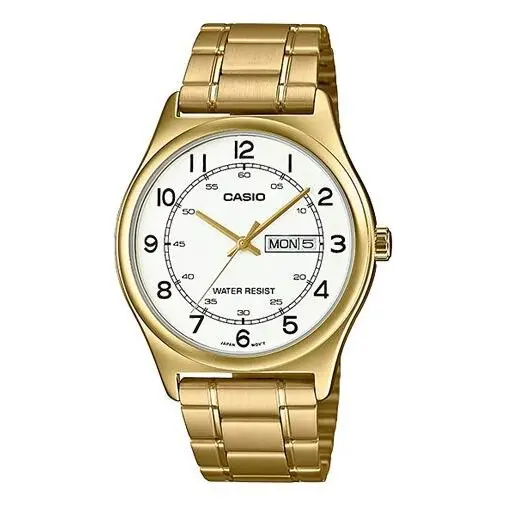 Casio Stainless Steel Strap Waterproof Analog Watch - White