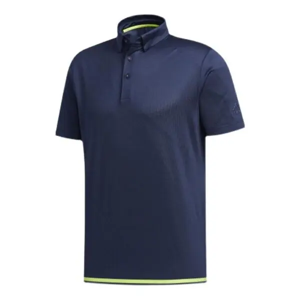 Adidas Solid Color Casual Short Sleeve Polo Shirt Blue - Default Color