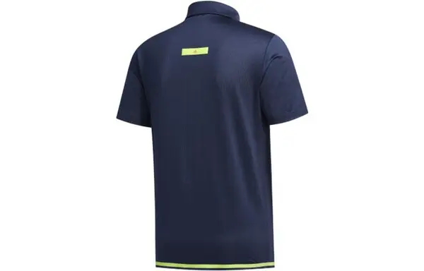 Adidas Solid Color Casual Short Sleeve Polo Shirt Blue