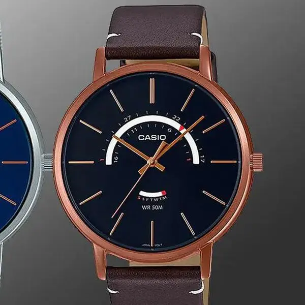 Casio Classic Analog Watch With Leather Strap