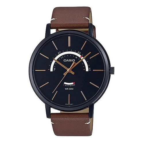 Casio Classic Analog Watch With Leather Strap - Brown