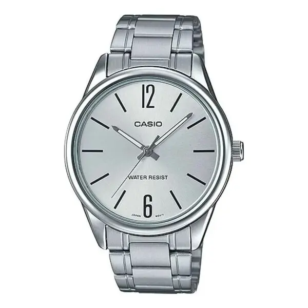 Casio Minimalist Quartz Watch With Stainless Steel Strap - Silver