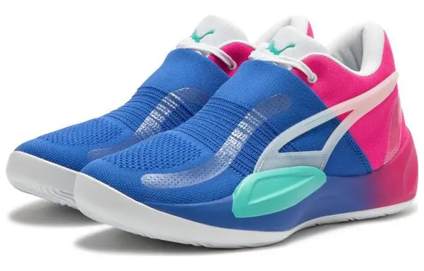 PUMA Rise Nitro "fadeaway" Basketball Sneakers - Blue/pink