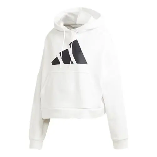 Adidas Contrasting Colors Logo Sports Pullover Hoodie - White