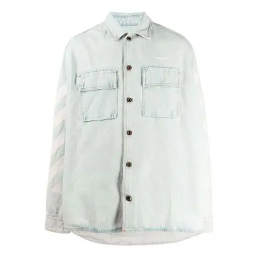 Off-White Printed Denim Jacket - Blue