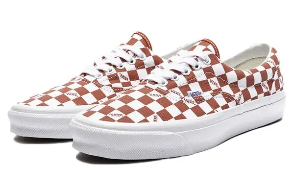 VANS Og Era Lx Checkerboard Logo Sneakers - White/red