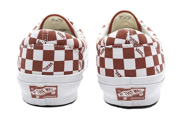 VANS Og Era Lx Checkerboard Logo Sneakers - White/red