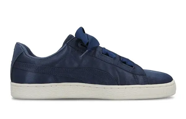PUMA Basket Heart Tween Sneakers With Bow Detailing - Blue