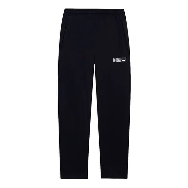 LI-NING Graphic Straight Sweatpants 'black - Black/white
