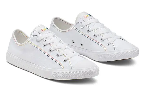 CONVERSE Chuck Taylor All Star Dainty Rainbow Low Top Sneakers - White
