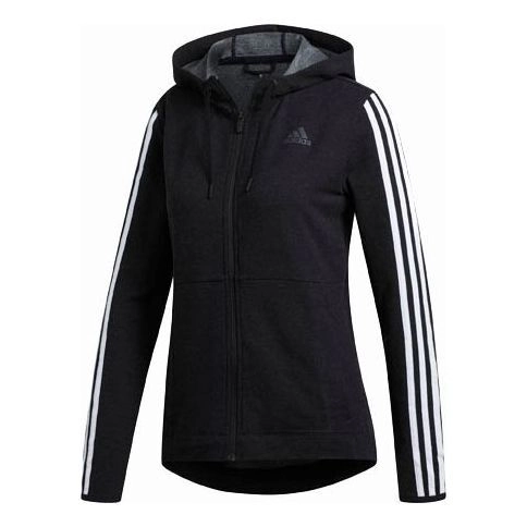 Adidas Training Exercise Jacket With Zip-up Hoodie - Black