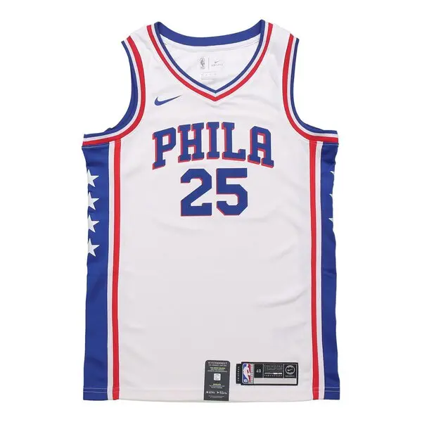Nike Philadelphia 76ers Ben Simmons #25 Nba 2019-20 Season Fan Edition Jersey - White