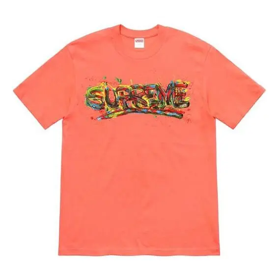 Supreme Ss20 Week 1 Paint Logo Tee Logo Tee - Orange
