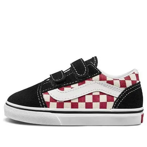 VANS Old Skool V Checkerboard Sneakers - Red