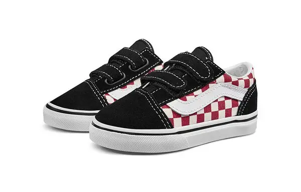 VANS Old Skool V Checkerboard Sneakers - Red