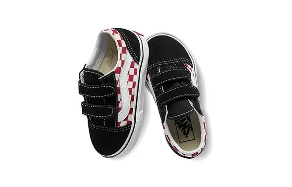 VANS Old Skool V Checkerboard Sneakers - Red