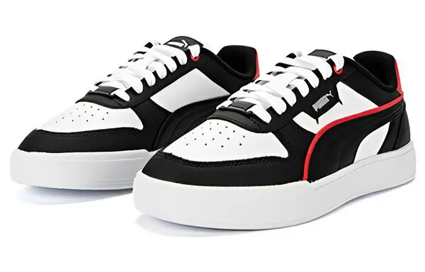 PUMA Caven Dime Low Top Sneakers - White/black/red
