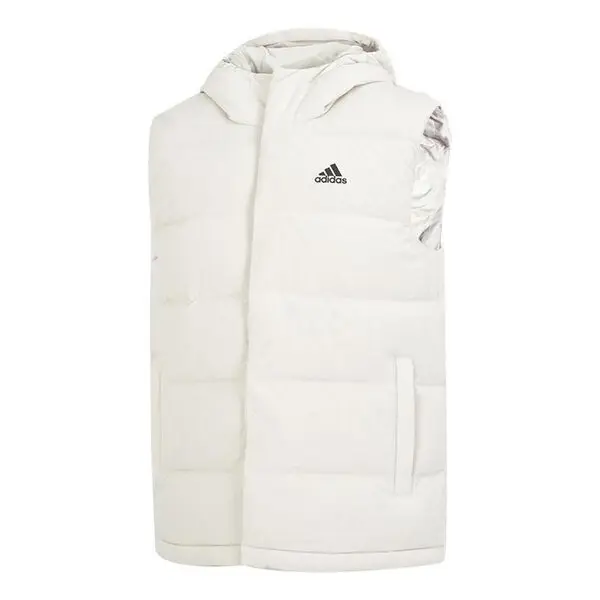 Adidas Helionic Hooded Down Vest - White