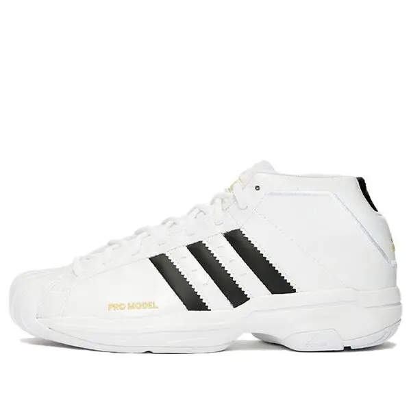 Adidas Pro Model 2g Mid Top Basketball Sneakers - White