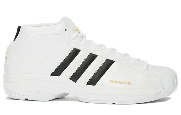 Adidas Pro Model 2g Mid Top Basketball Sneakers - White