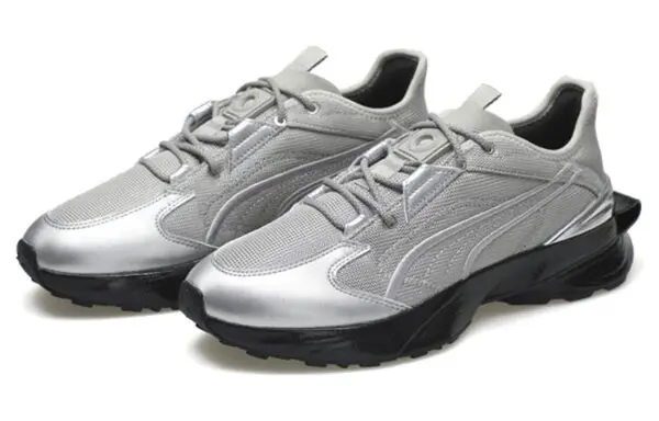 PUMA Pwrframe X Staffonly Metal Fuzz Sneakers - Metallic Silver/black