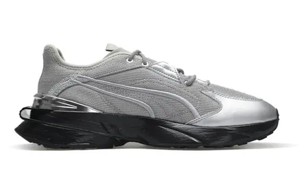 PUMA Pwrframe X Staffonly Metal Fuzz Sneakers - Metallic Silver/black
