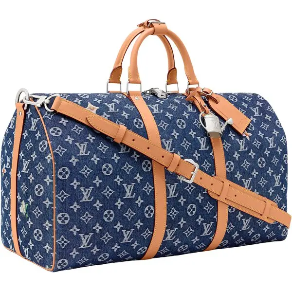 LOUIS VUITTON Keepall Bandoulière 50 Duffle Bag - Blue