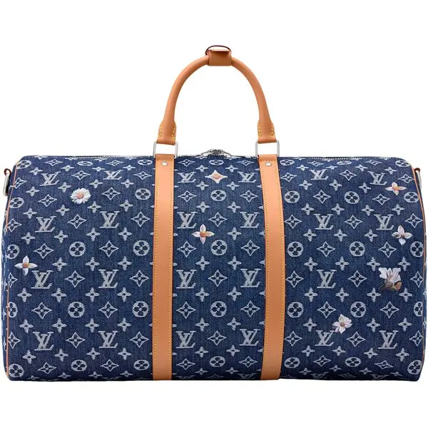LOUIS VUITTON Keepall Bandoulière 50 Duffle Bag - Blue