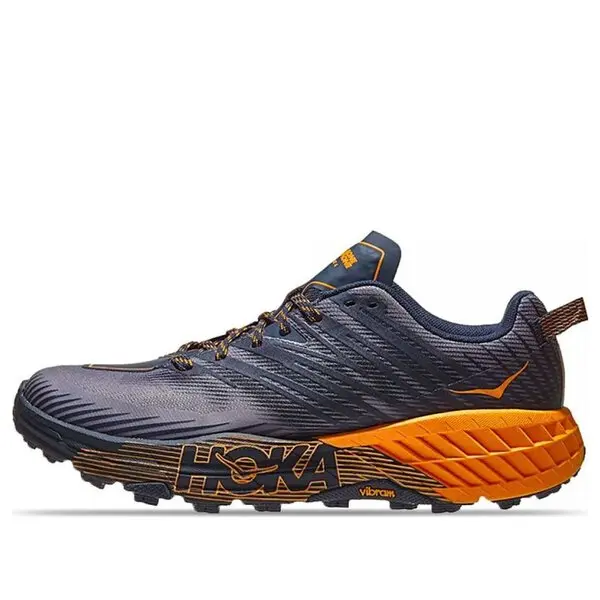 Hoka One One Speedgoat 4 Athletic Sneakers - Black Iris/bright Marigold