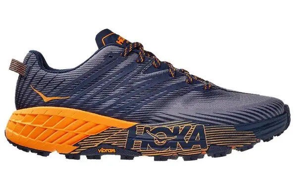 Hoka One One Speedgoat 4 Athletic Sneakers - Black Iris/bright Marigold
