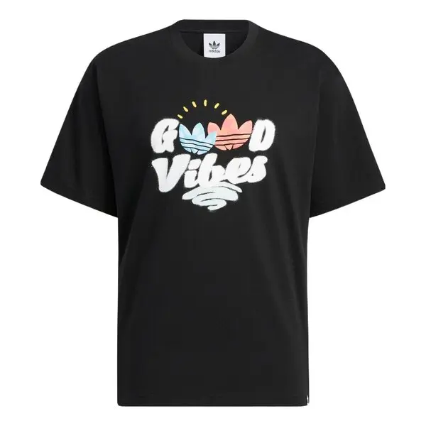 Adidas Originals Y2k Tee 1 Alphabet Cartoon Logo Casual Sports Short Sleeve Black - Default Color