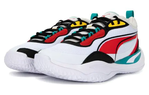 PUMA Playmaker Athletic Sneakers - White/red/black