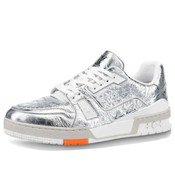 LOUIS VUITTON Trainer Sneakers - Silver/white/orange
