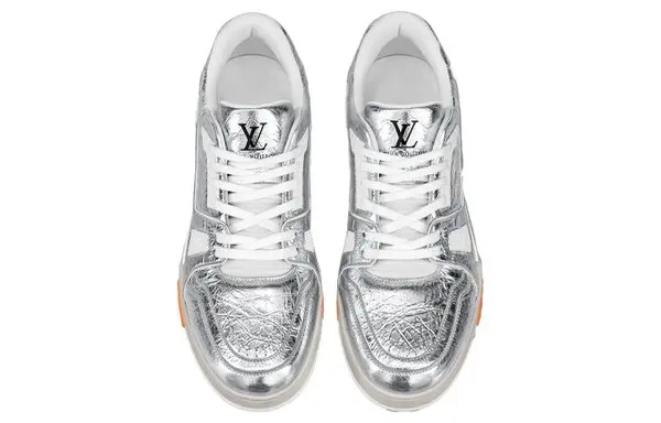 LOUIS VUITTON Trainer Sneakers - Silver/white/orange