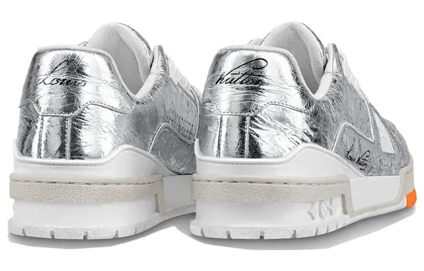 LOUIS VUITTON Trainer Sneakers - Silver/white/orange