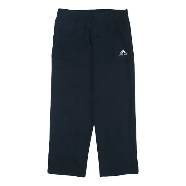 Adidas Casual Sports Fleece Lined Running Knit Straight Long Pants - Black