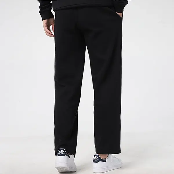 Adidas Casual Sports Fleece Lined Running Knit Straight Long Pants - Black