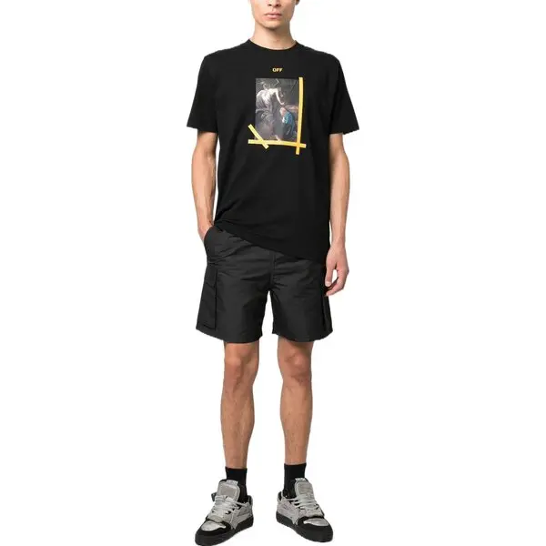 Off-White Caravaggio Printed Cotton T-shirt Black