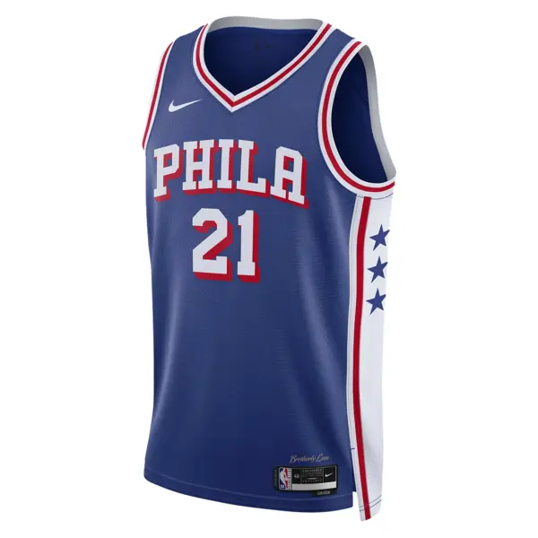 Nike Dri-fit Nba Philadelphia 76ers Icon Edition Swingman Jersey Joel Embiid - Blue/red/white
