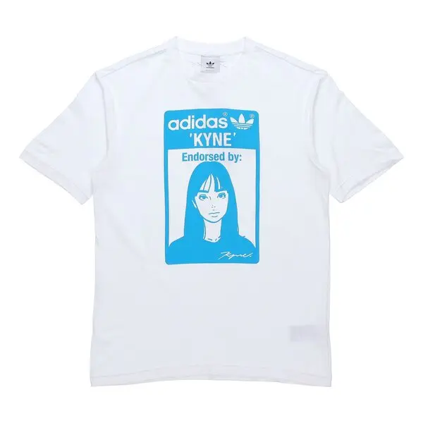 Adidas Originals X Kyne Crossover Character Printing Round Neck Sports Short Sleeve - White