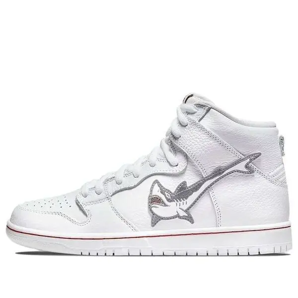 Nike X Oski Sb Dunk High Shark 'white Grey - White/grey