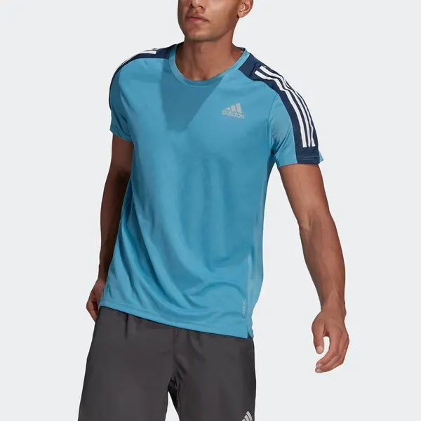 Adidas Own The Run Short Sleeve Tee - Blue